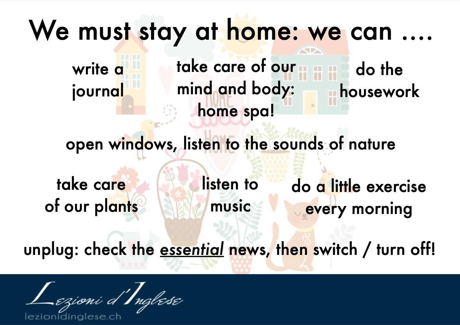 We must stay home: what can we do? - Lezioni d'Inglese